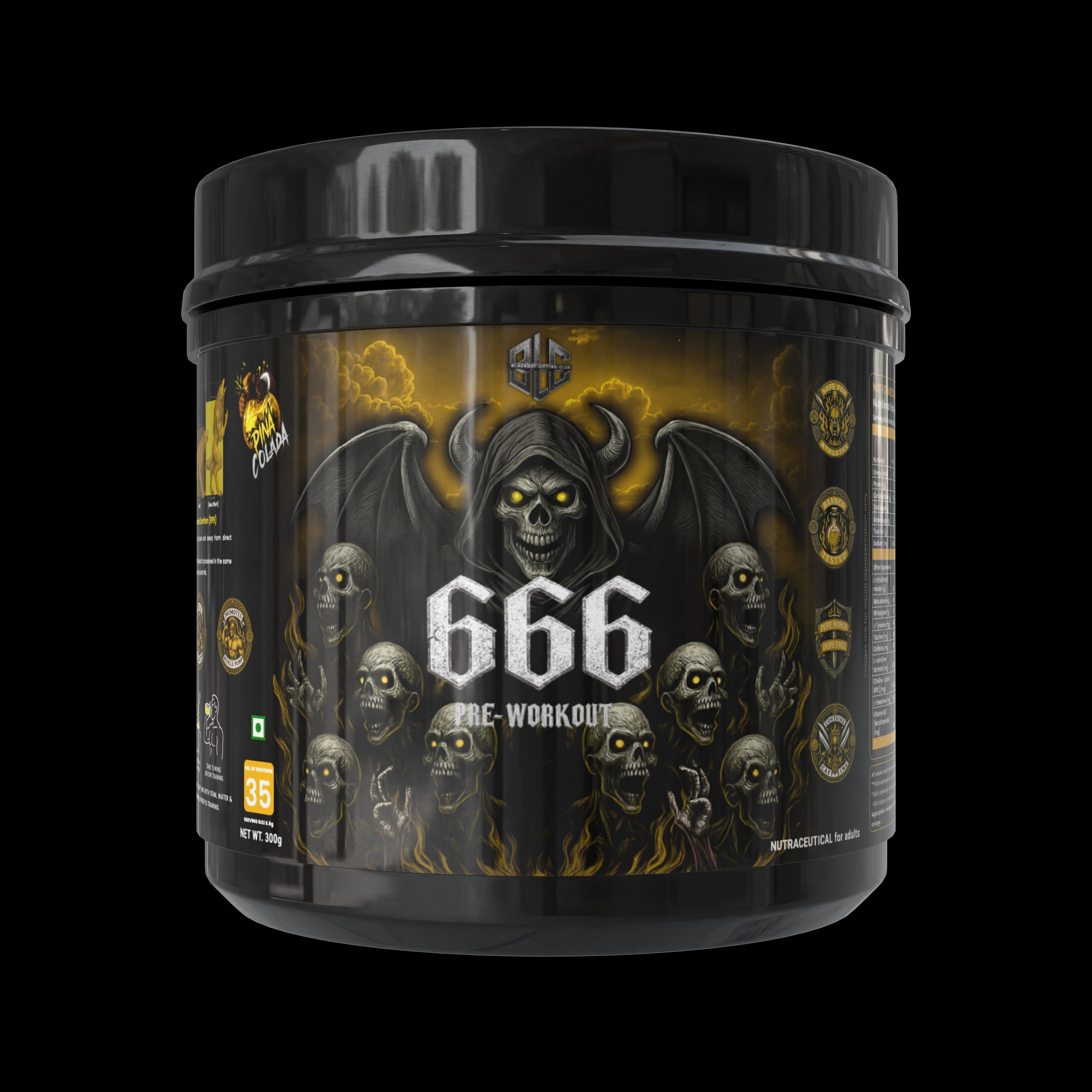 666 Pre-Workout – Piña Colada – BLACKOUT LIFTING CLUB